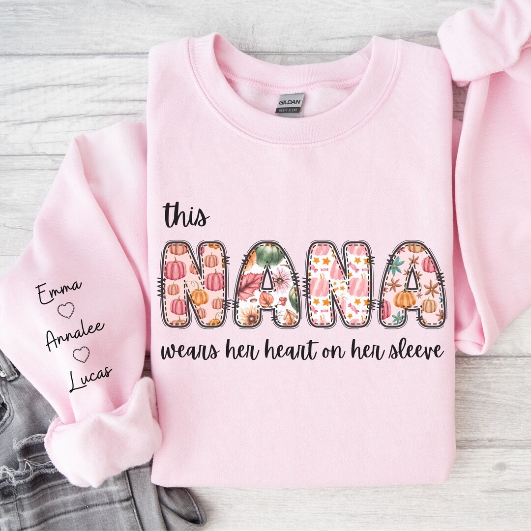 Custom Nana Fall Sweatshirt, Personalized Nana Pumpkin Shirt, Custom ...