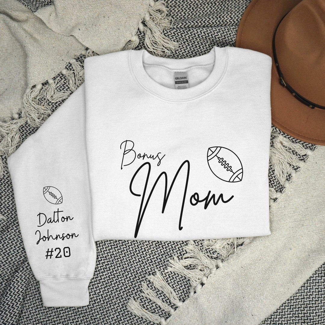 Custom Football Bonus Mom Sweatshirt, Personalized Football Mom ...
