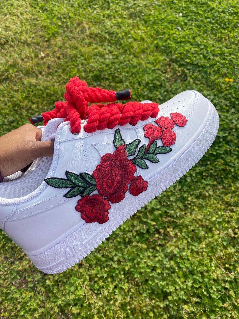 Red Rose Custom Air Force 1s, Custom AF1, Flower Af1, Custom Nike Air ...