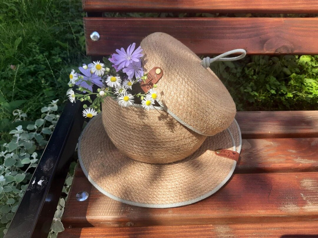 Handmade Placemat and Bread Basket Set: Cotton and Jute Basket With Lid ...