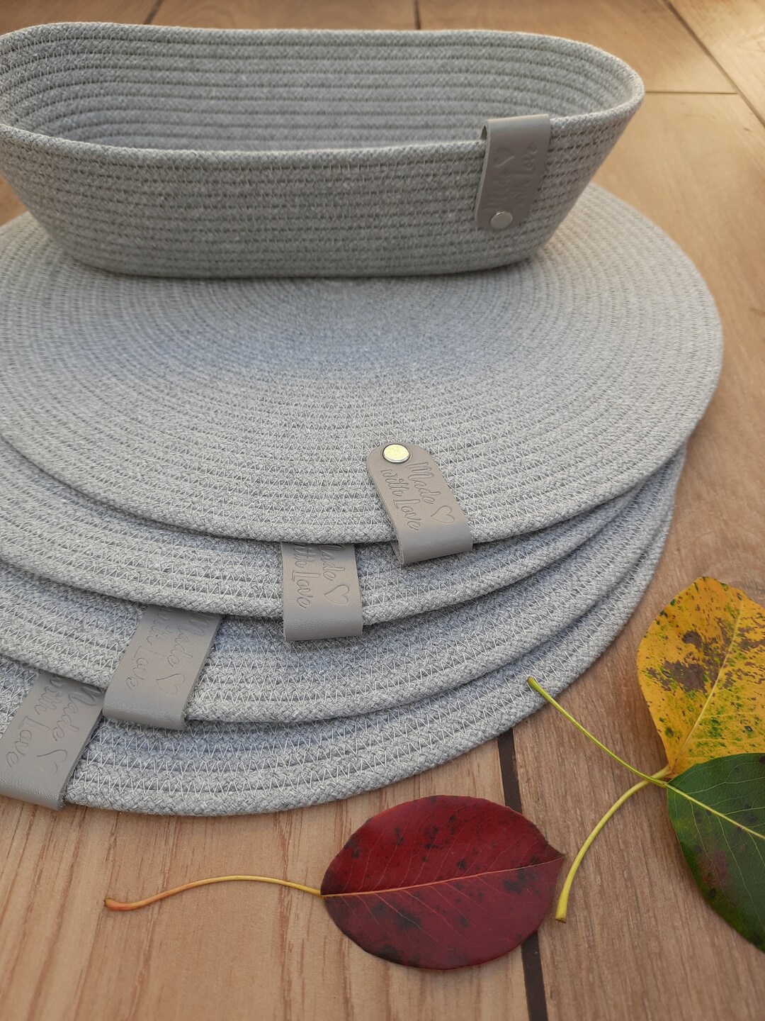 Round Placemats Set of 4 Table Decor Place Mats Housewarming Gift Cozy ...