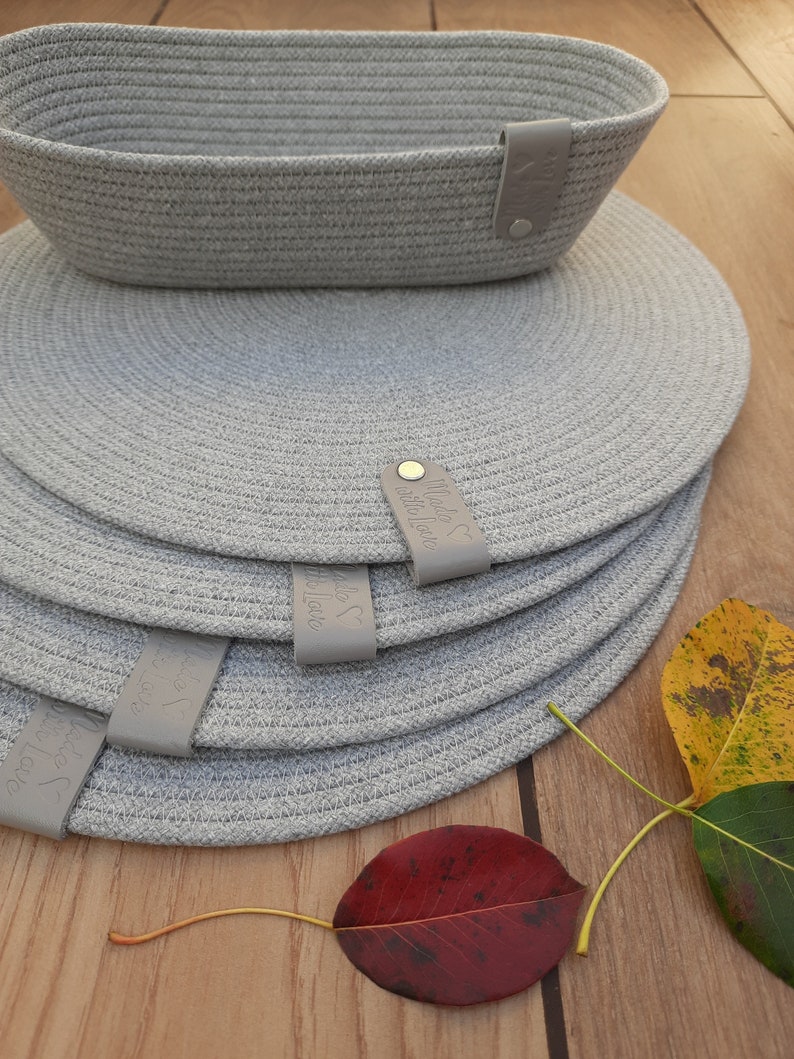 Round Placemats Set of 4 Table Decor Place Mats Housewarming Gift Cozy ...