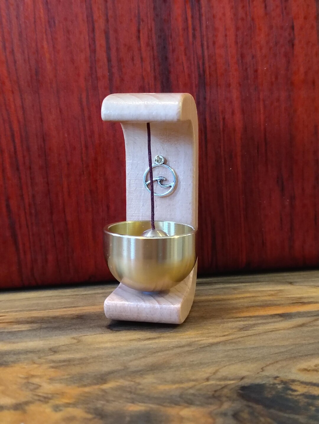 Handcrafted Wooden Door Chime, Gold Nautical Wave Shopkeeper Bell - Etsy
