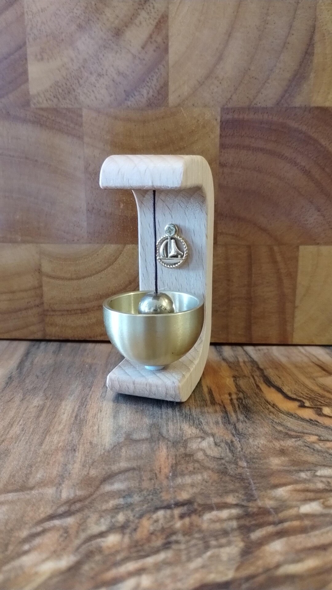 Handcrafted Wooden Door Chime Door Bell Shopkeepers Bell Nautical Gold ...