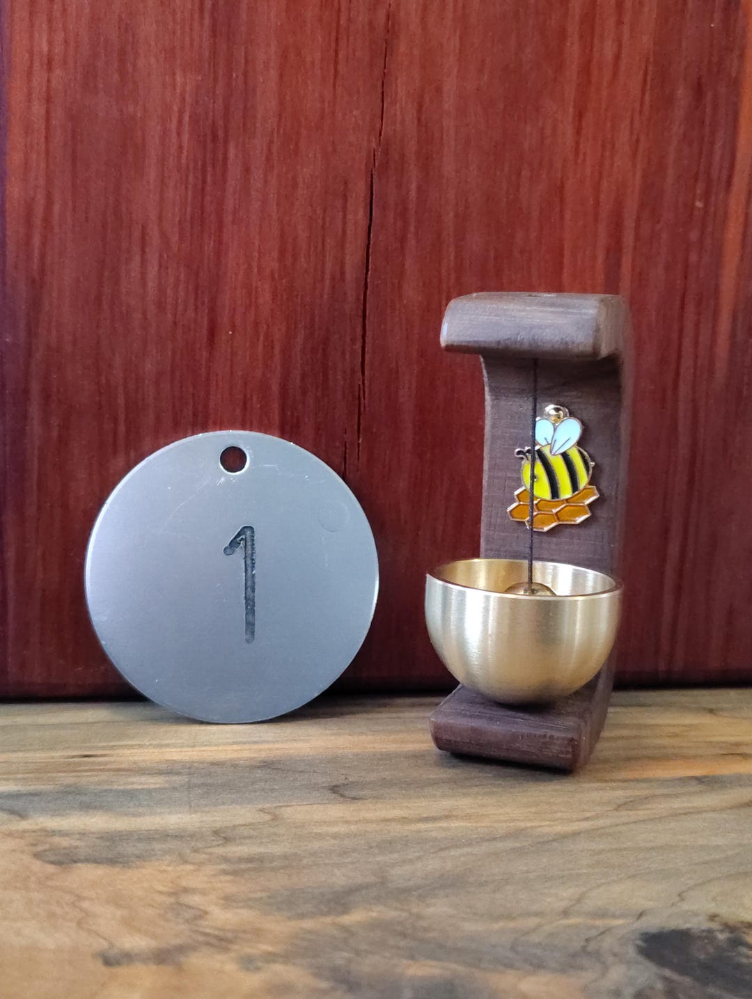 Handcrafted Wooden Door Chime Door Bell Shopkeepers Bell Bee Honey Bee ...