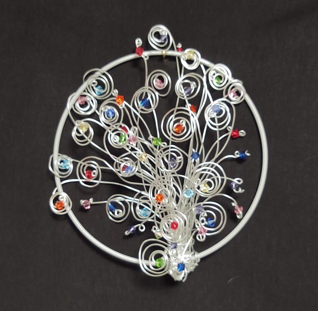 Metallic Whimsical Wire and Bead Wall Hanging - Etsy