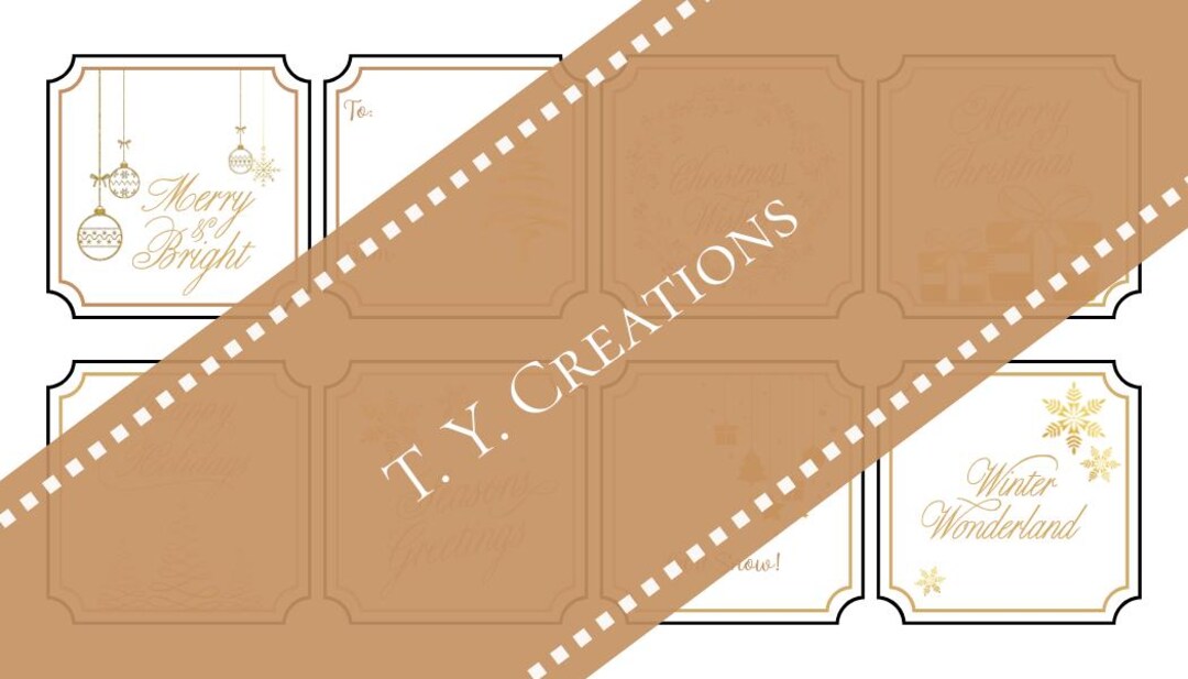 Classic Gold Themed Gift Tag Cut Outs - Etsy