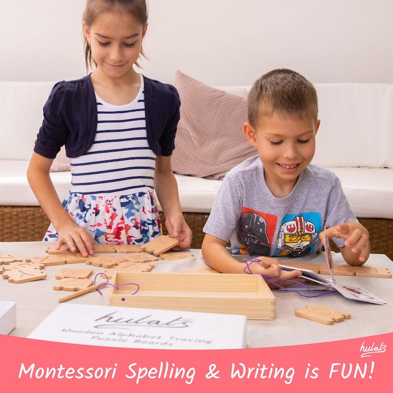 Learn to Write, Spell & Trace Letters, Wooden Alphabet Tracing Boards ...