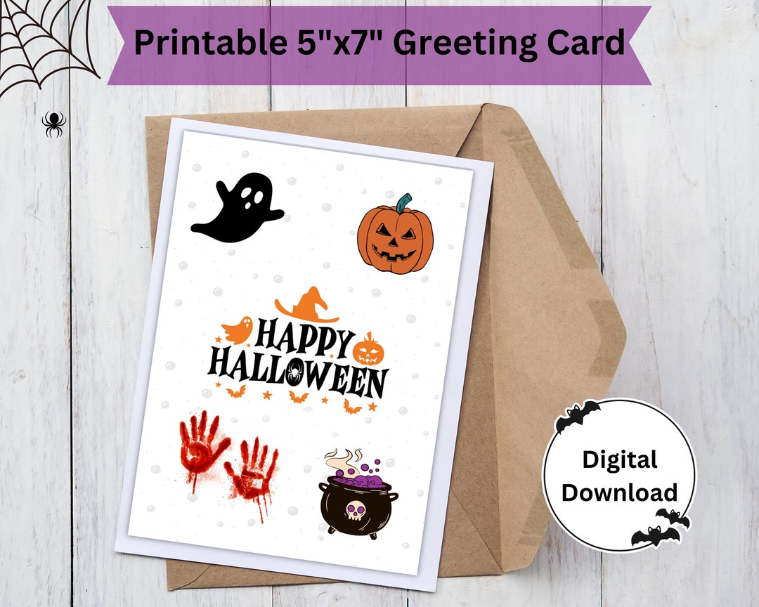 Halloween Cards Printable Gothic Party Invite Horror Party - Etsy