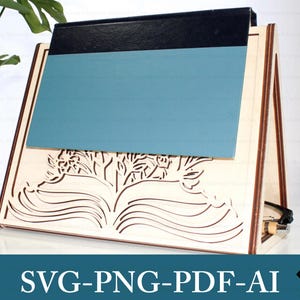 Laser Cut SVG Book Lover Gift DIY Wooden Book Stand Reading Accessories ...