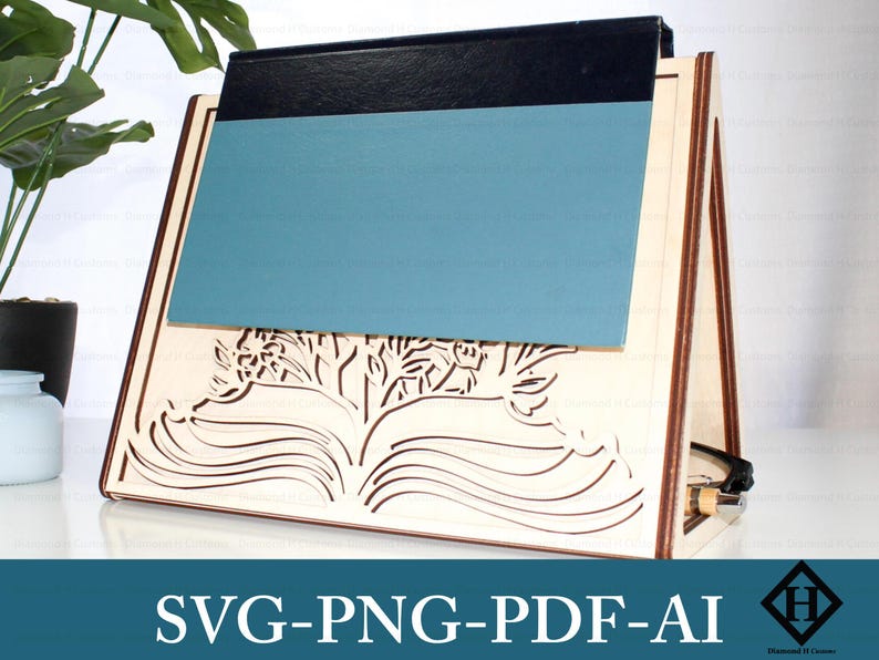Laser Cut SVG Book Lover Gift DIY Wooden Book Stand Reading Accessories ...