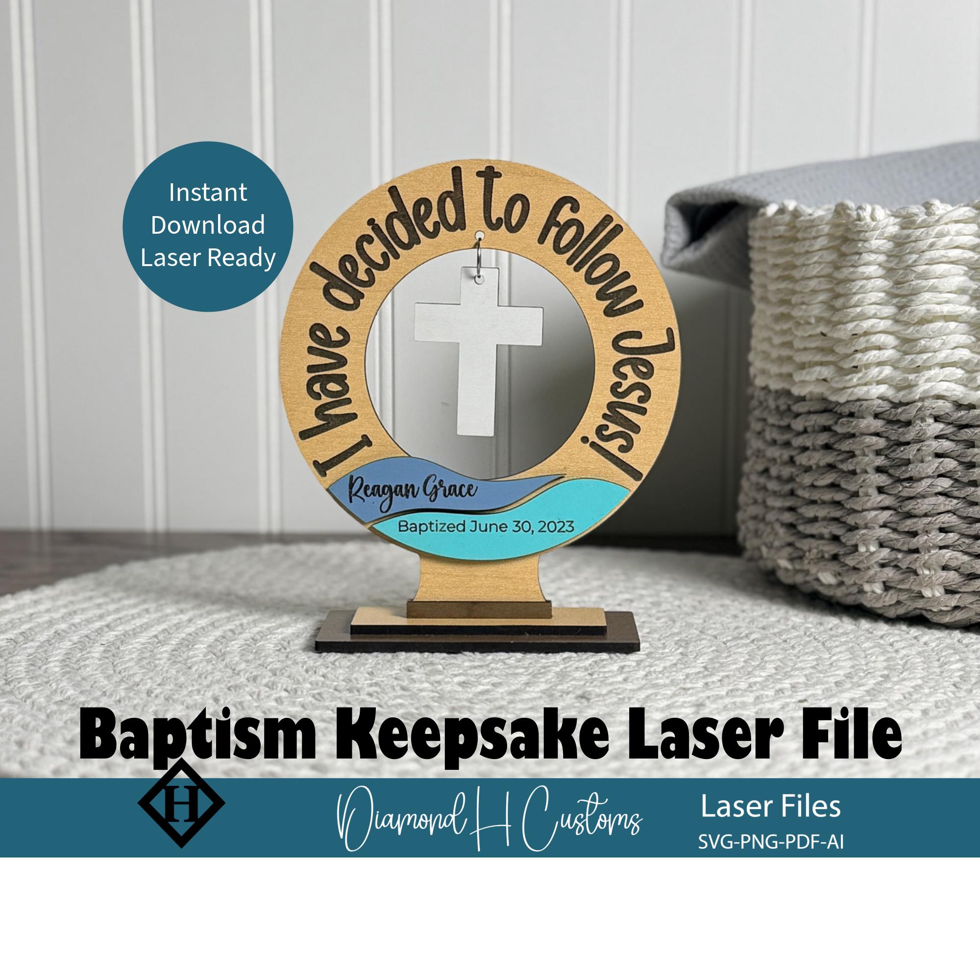 Laser Cut File Baptism Gift Personalized Keepsake Svg Template ...