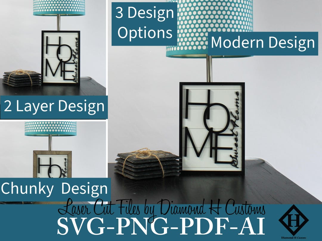 Home Sweet Home Sign Laser Cut File Home Sign Laser Cut Files SVG Sign ...