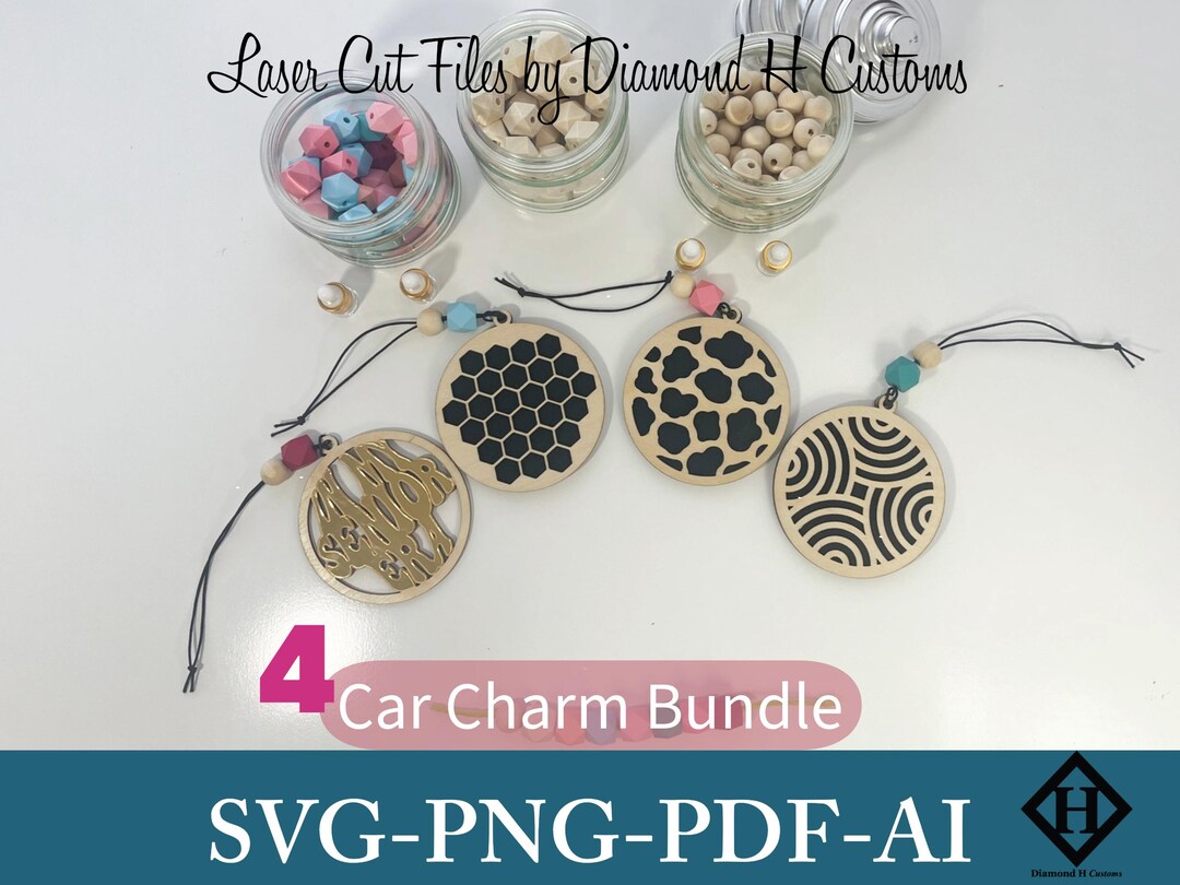 Bundle Car Freshener Design SVG Car Charm Laser Cut File Car Freshener ...