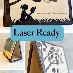 Book Stand Digital File Laser Cut Book Holder DIY Reading Stand SVG PDF ...