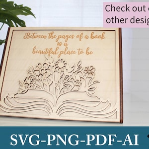 Book Stand Digital File Laser Cut Book Holder DIY Reading Stand SVG PDF ...