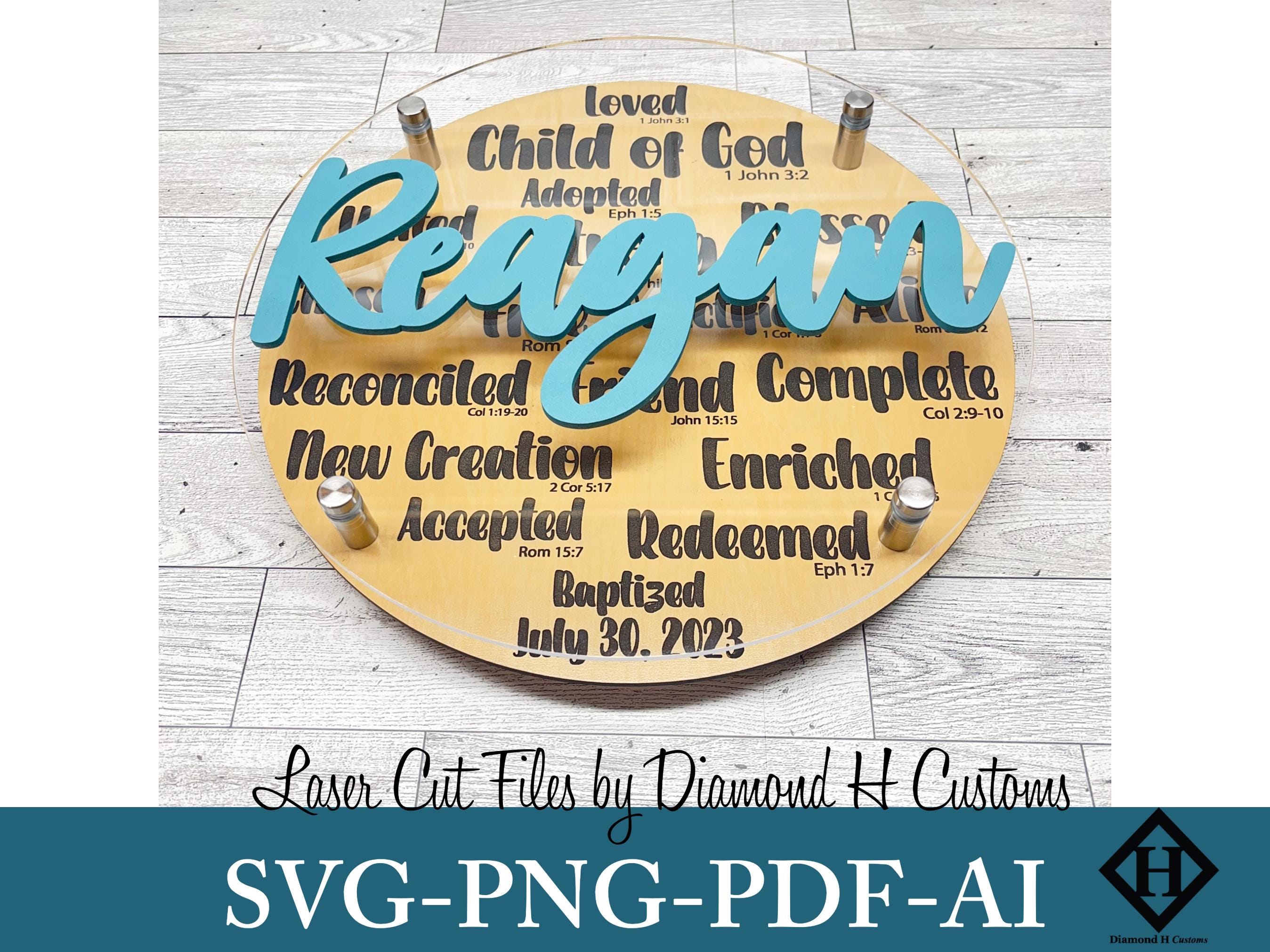 Baptism Sign SVG Baptism SVG Baptism Laser Cut File Laser Files Laser ...