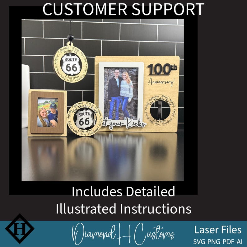 Route 66 Svg Cutting File Digital Download Laser Template Picture Frame ...