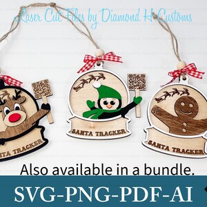 Santa Tracker SVG Santa Tracker Ornament Laser File Santa Tracker ...