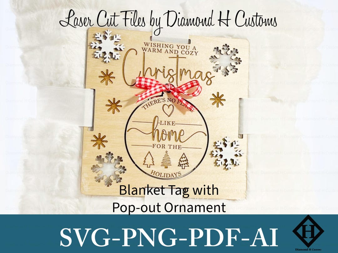 Christmas Blanket Tag Laser Cut File Pop Out Ornament SVG Holiday Gift ...