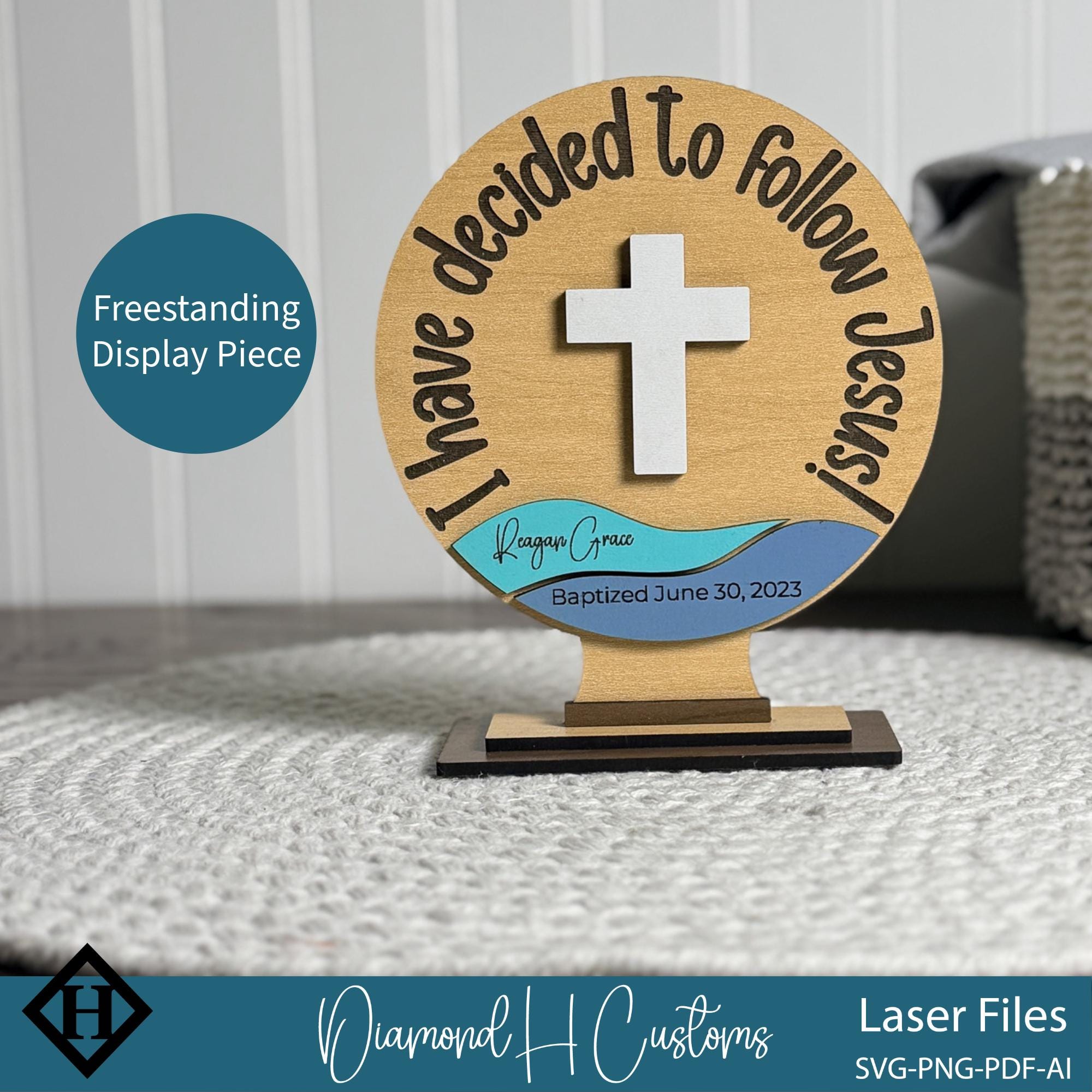 Baptism Keepsake Stand Laser Cut File Svg Digital Download Christening ...