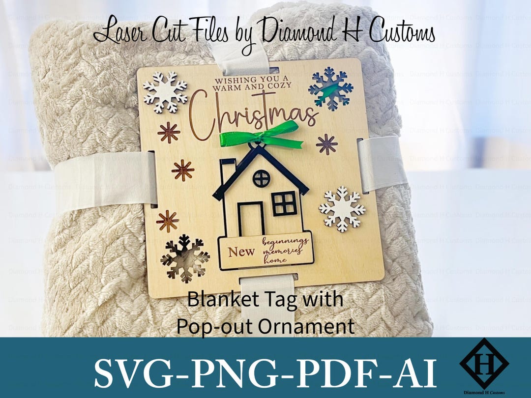 Christmas Gift Tag SVG Laser Cut Ornament Blanket Gift Tag Wood ...