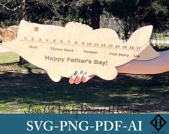 Fish Ruler SVG Fish SVG Ruler SVG Fisherman's Ruler Svg Fishing Cut ...