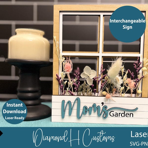 Window Frame With Flower Box - Etsy