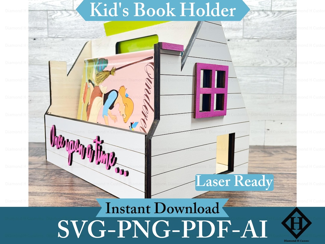 Kids Book Holder House Shaped Storage Reading Corner Decor Nursery ...