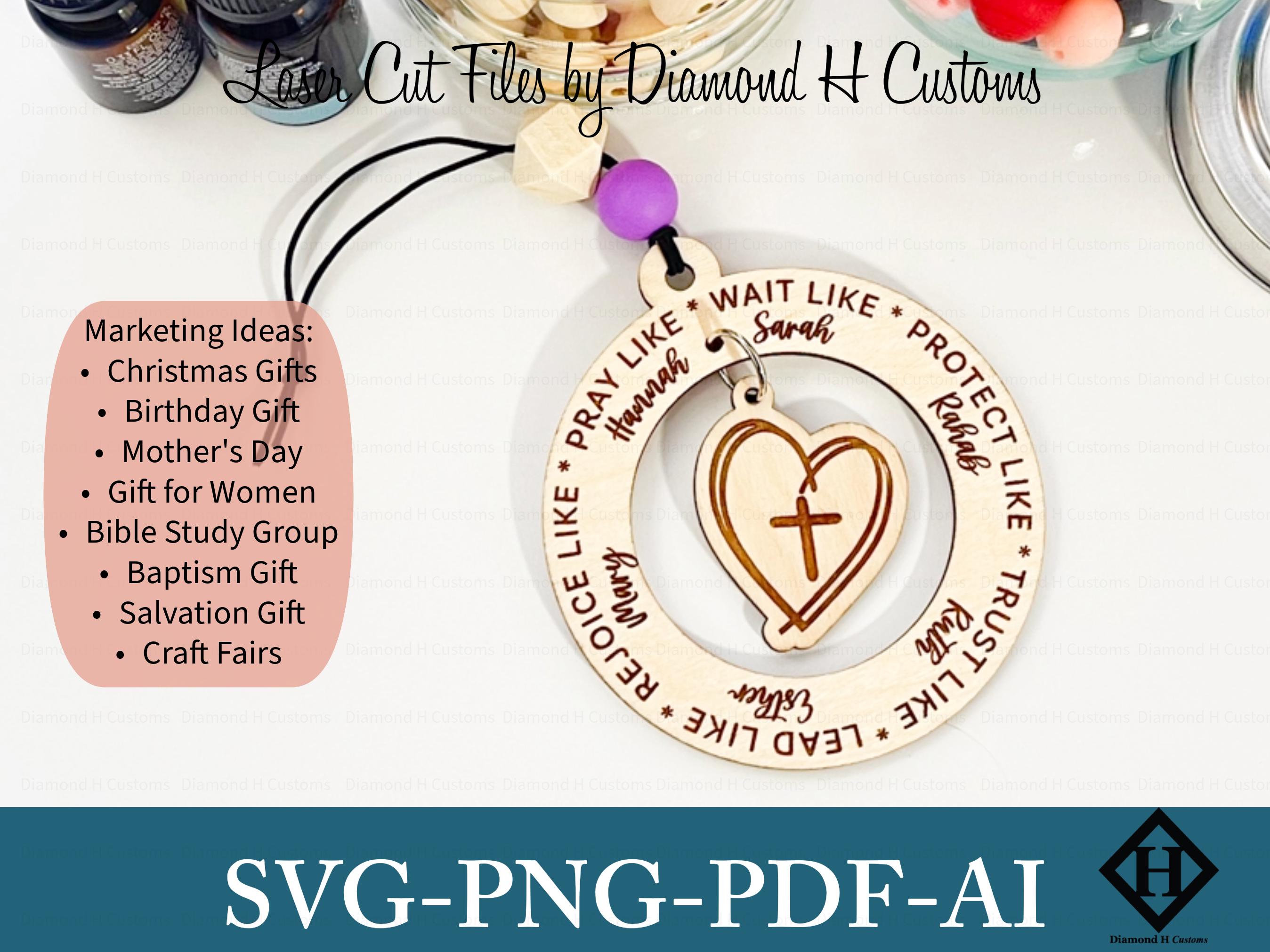 Women of the Bible Laser Cut File Car Freshener Charm SVG File for ...