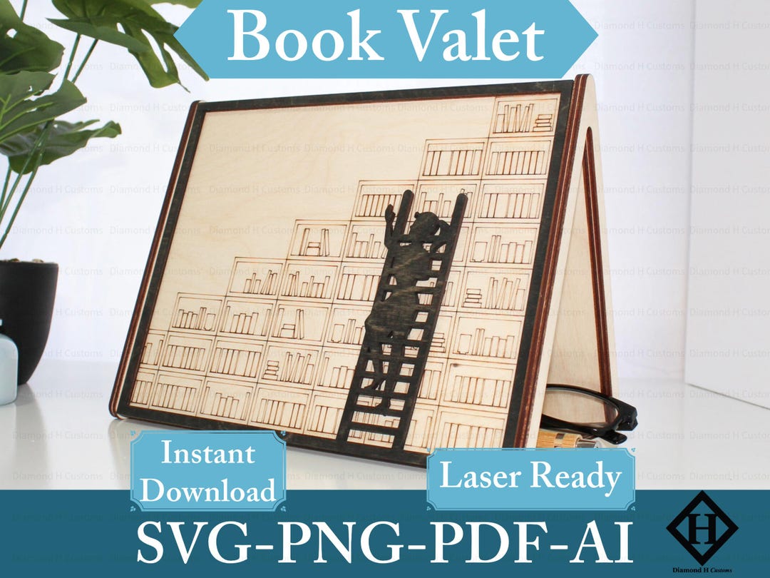 Laser Cut Book Valet Digital Download SVG PDF AI Book Lover Gift ...