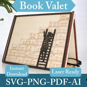Laser Cut Book Valet Digital Download SVG PDF AI Book Lover Gift ...