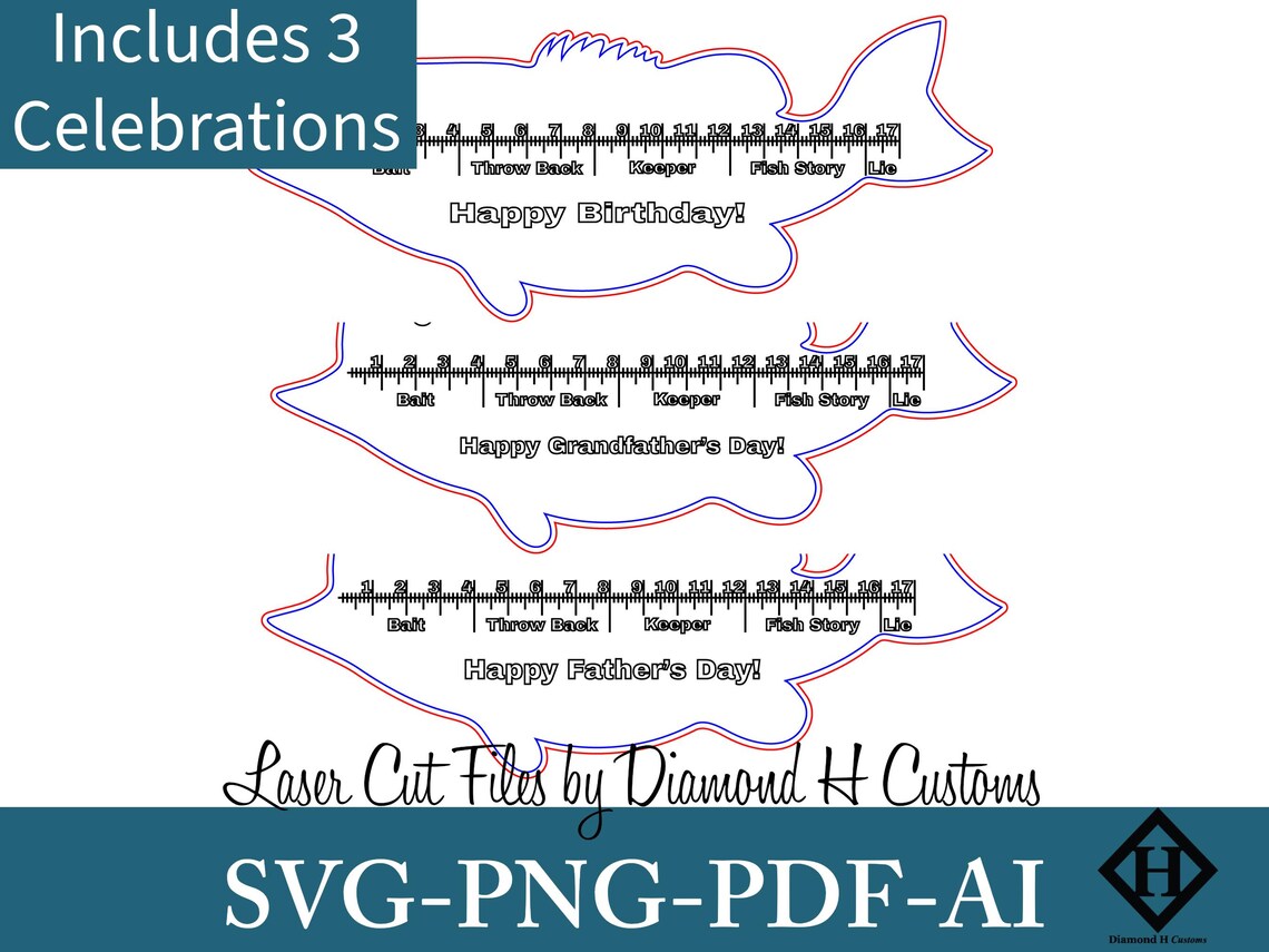 Fish Measure Sign SVG Fish Ruler Gift SVG Fish Measure Sign Svg Laser ...