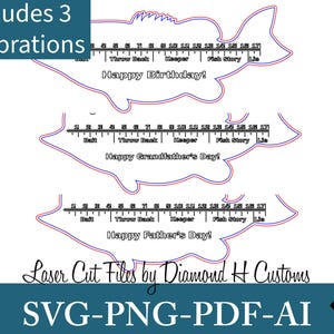 Fish Measure Sign SVG Fish Ruler Gift SVG Fish Measure Sign Svg Laser ...