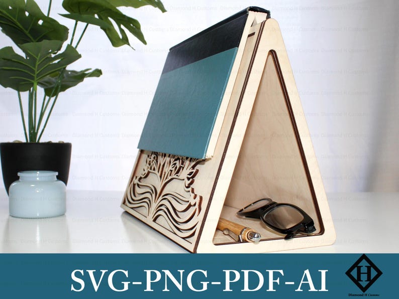 Laser Cut SVG Book Lover Gift DIY Wooden Book Stand Reading Accessories ...