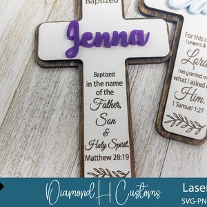 Baptism Cross Ornament Laser Cut File Personalized Baptism Gift SVG ...