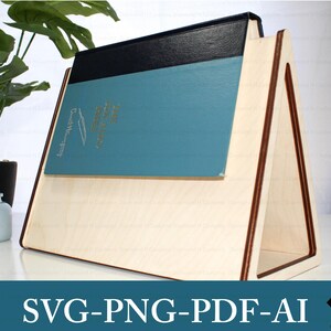 Book Stand Digital File Laser Cut Book Holder DIY Reading Stand SVG PDF ...
