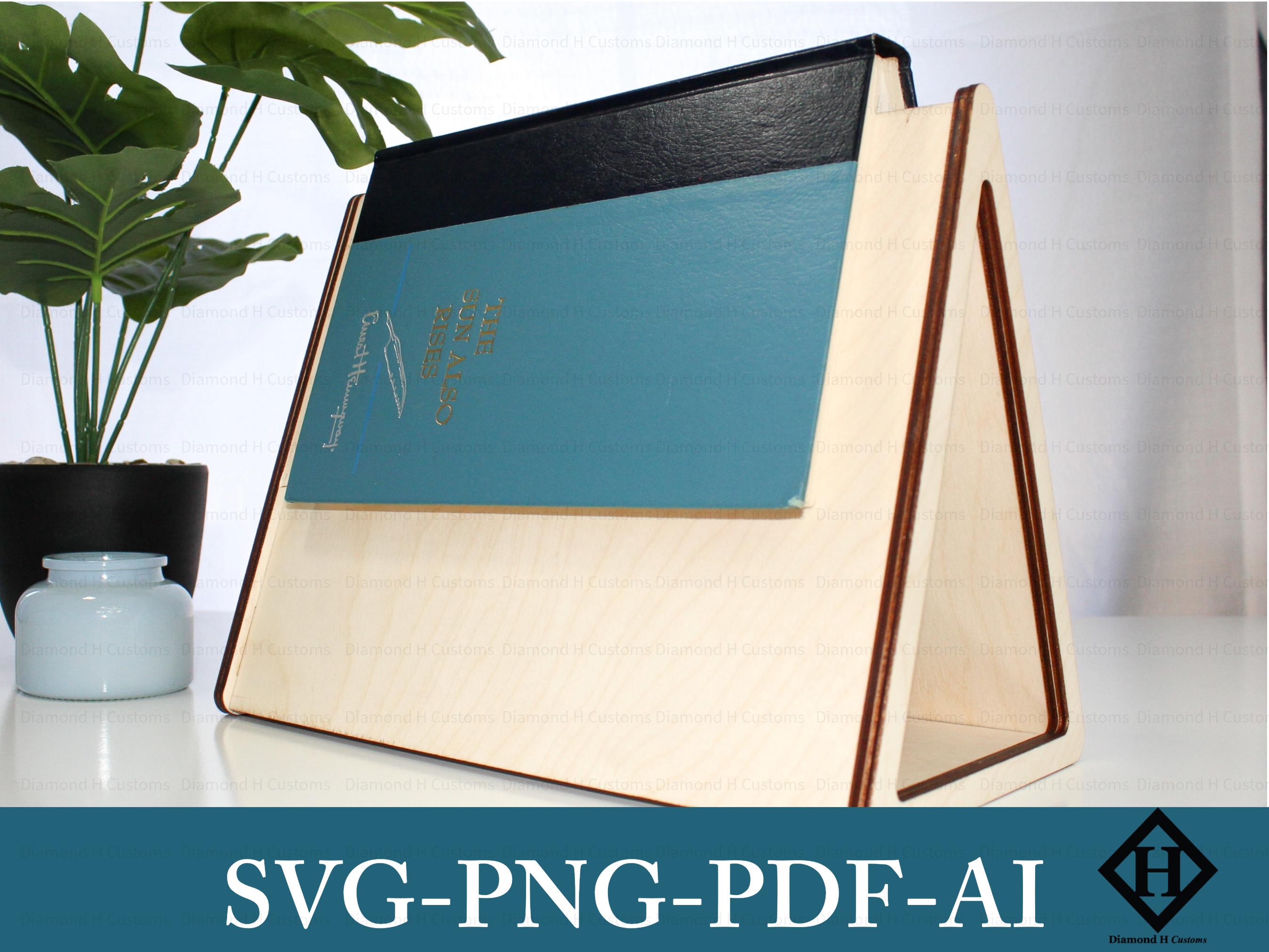 Book Stand Digital File Laser Cut Book Holder DIY Reading Stand SVG PDF ...