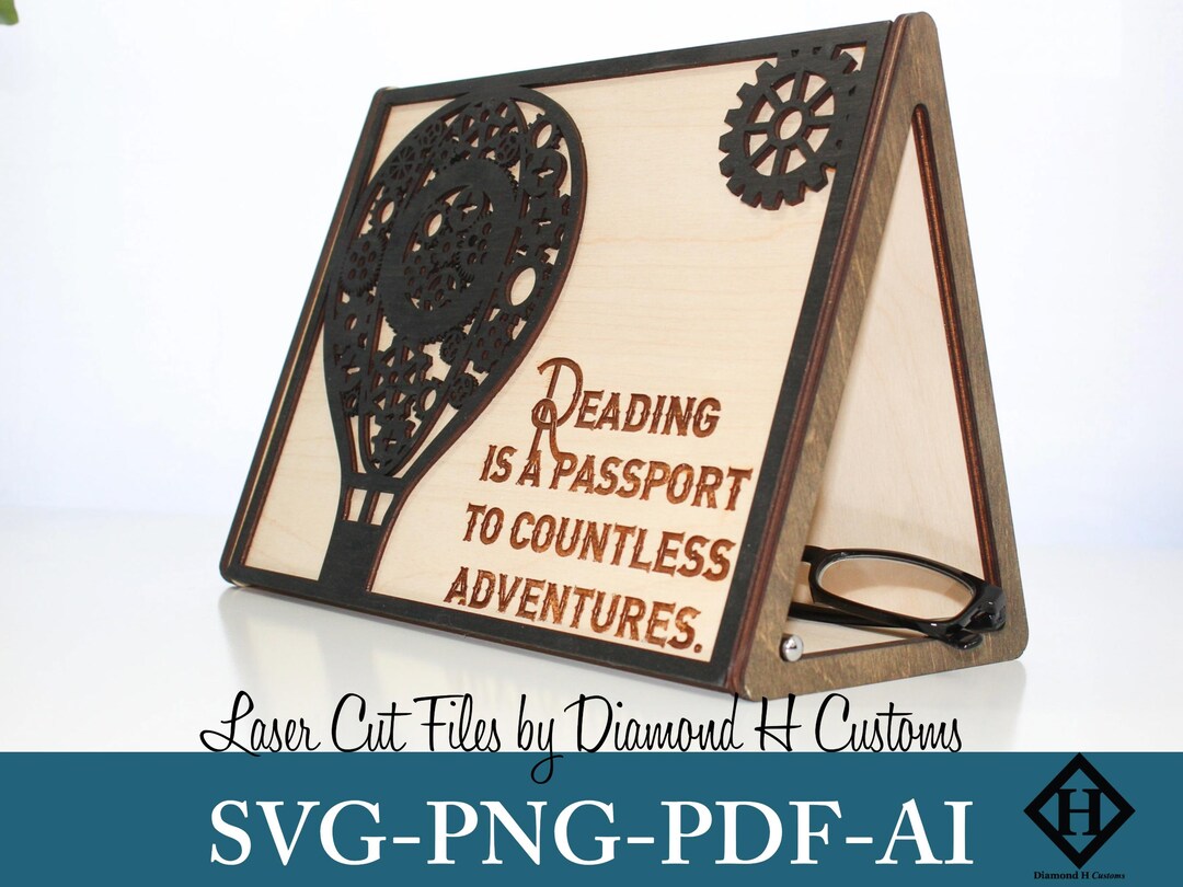 Book Stand Laser Files Book Valet Laser Ready Book Holder Laser Cut ...