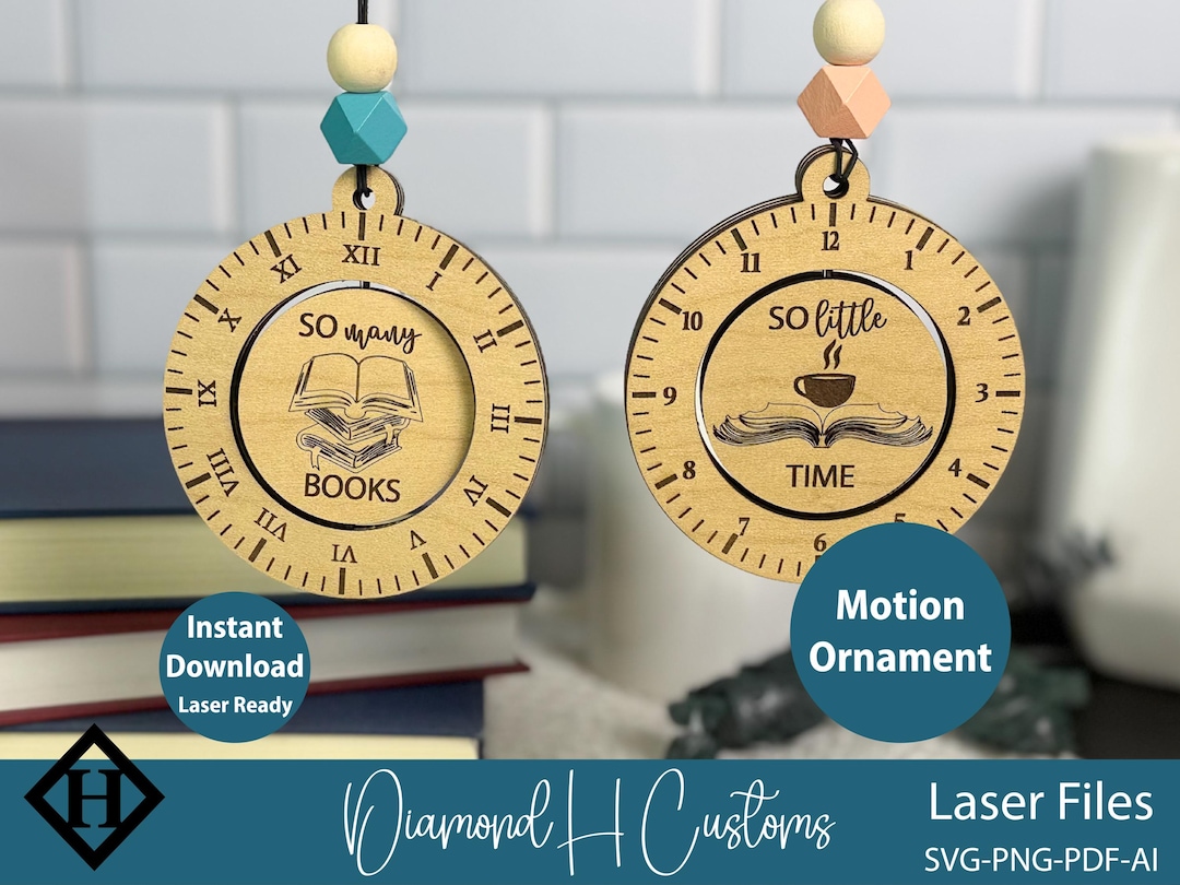 Book Lover Gift Laser Cut File Spinning Ornament so Many Books so ...