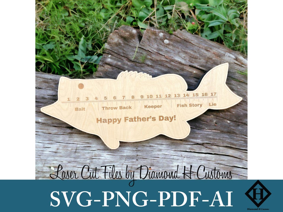 Fish Measure Sign SVG Fish Ruler Gift SVG Fish Measure Sign Svg Laser ...