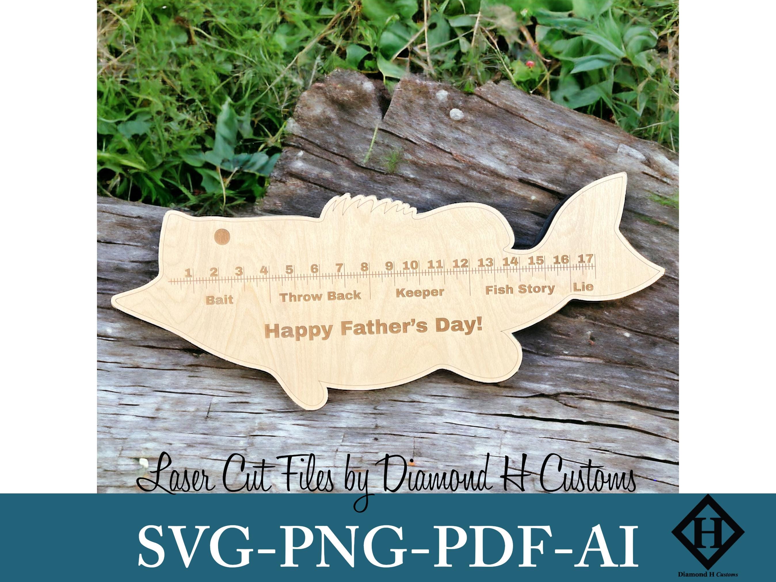 Fish Measure Sign SVG Fish Ruler Gift SVG Fish Measure Sign Svg Laser ...