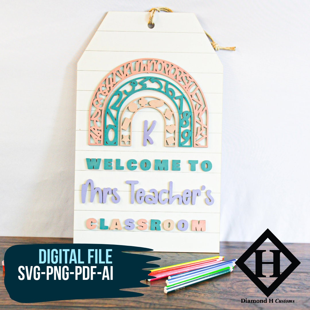 Classroom Sign Laser Cut File Classroom Sign Laser Cut Files SVG Back ...