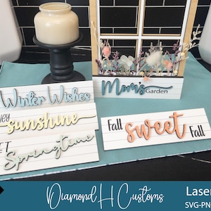 Interchangeable Window Box SVG Laser Cut File Mom Garden Sign DIY ...