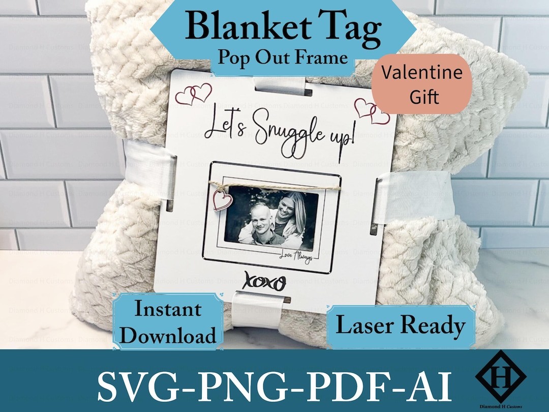 Blanket Tag Pop Out Frame Valentine Gift Laser Ready File Instant ...
