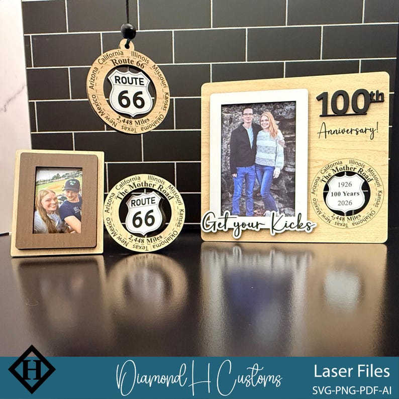 Route 66 Svg Cutting File Digital Download Laser Template Picture Frame ...