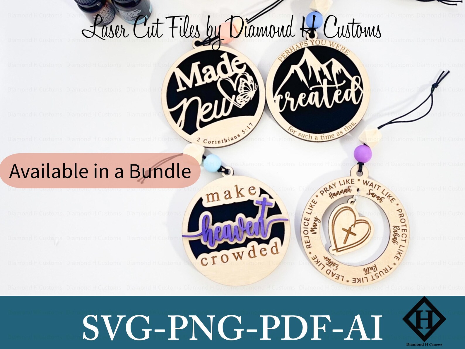 Women of the Bible Laser Cut File Car Freshener Charm SVG File for ...