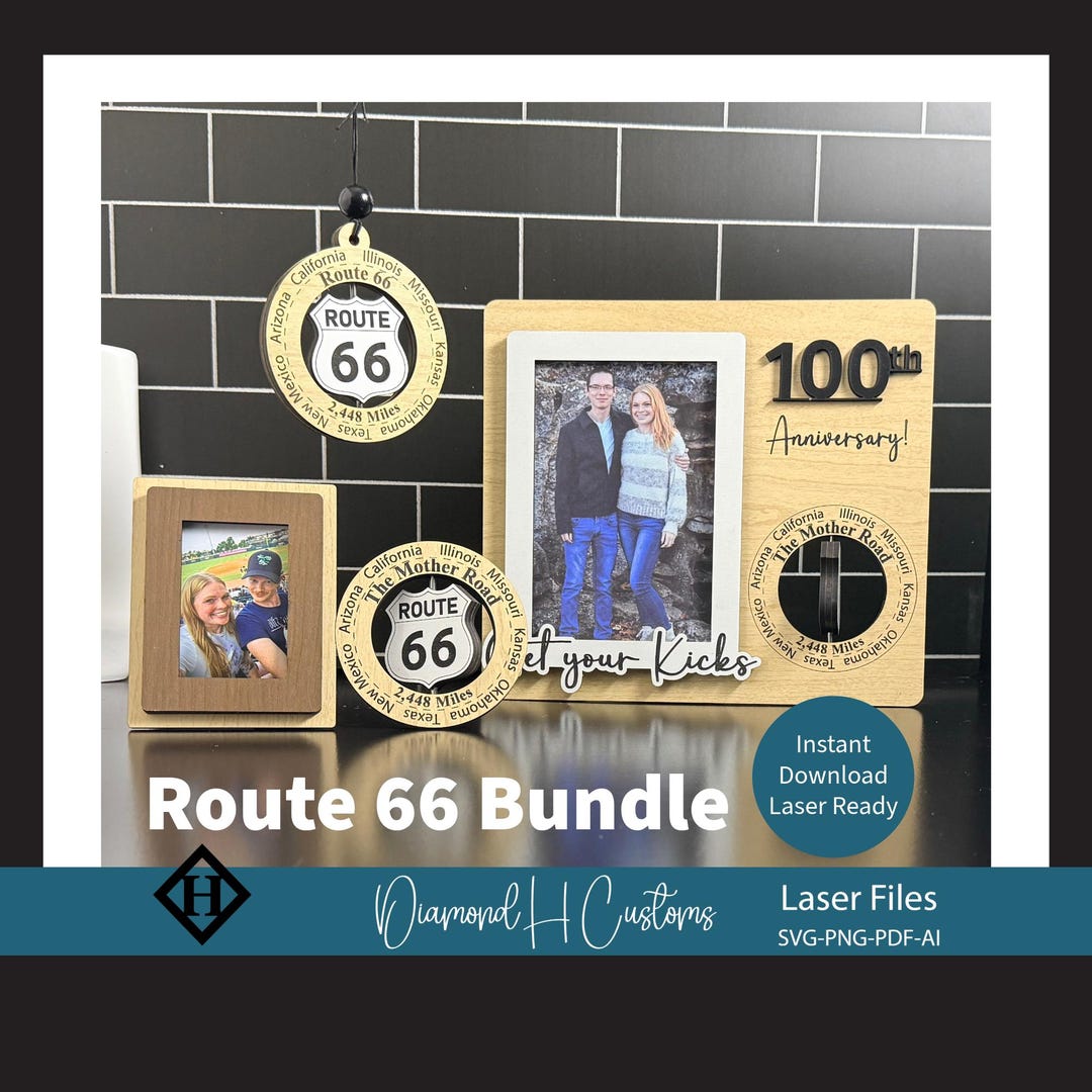 Route 66 Svg Cutting File Digital Download Laser Template Picture Frame ...