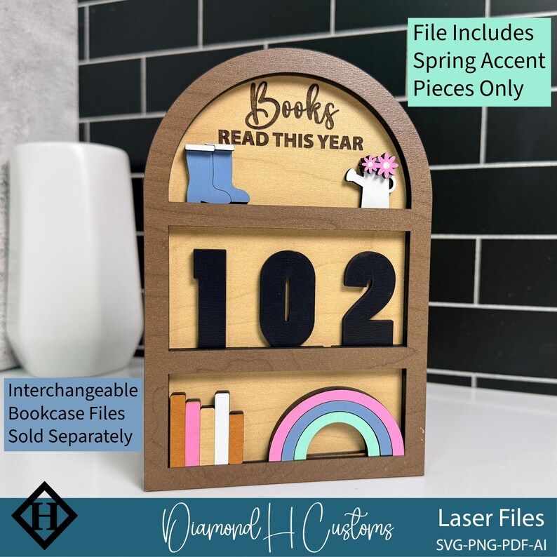 Spring Reading Tracker Digital File Laser Cut Design Butterfly Book ...