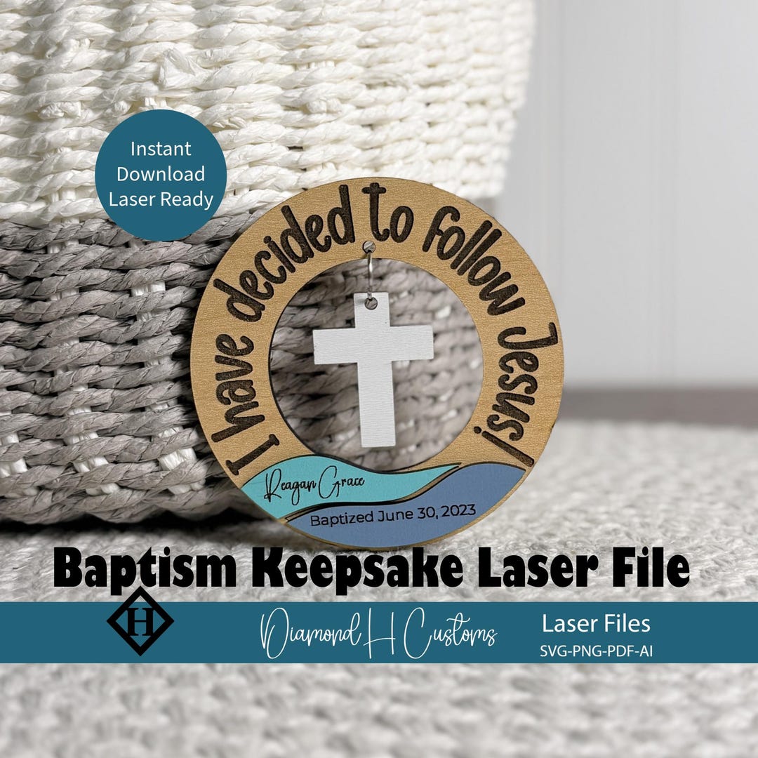 Baptism Keepsake Magnet Laser Cut Files Svg Christening Gift Template ...